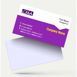 Simply CMA card designed with white and purple color background with ...