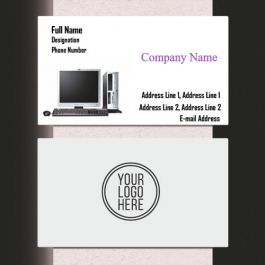 In this visiting card design, on a greyish designed whitish background ...