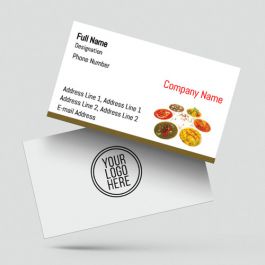 Mess visiting card with food thaal & black background & yellow one ...