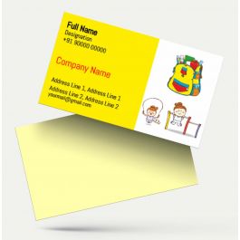 Plainly designed teaching visiting card in yellow background with ...