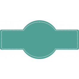 Sea Green Color Ribbon Shape Sticker